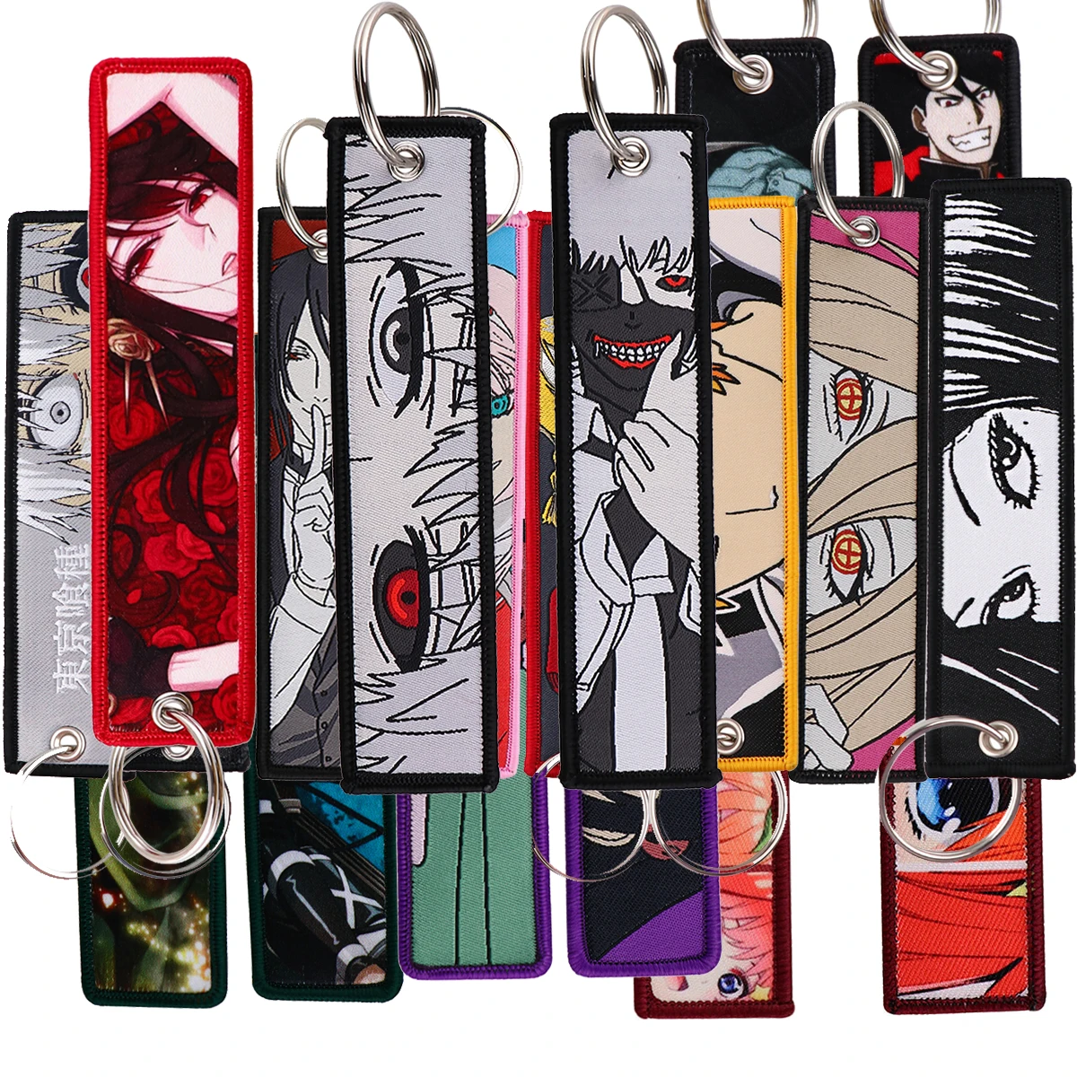 Japanese-Anime-Series-Tokyo-Ghoul-Chain-Keychain-Embroidery-Key-Fobs ...