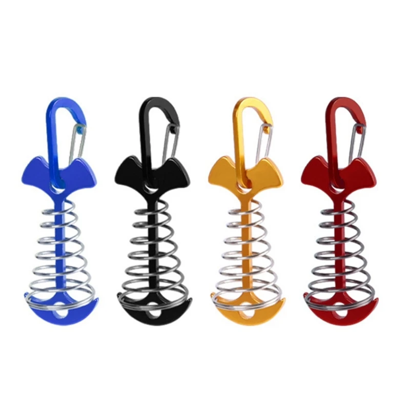 Aluminum-Alloy-Fishbone-Deck-Anchors-Peg-Spring-Guyline-Tensioner-Cord ...