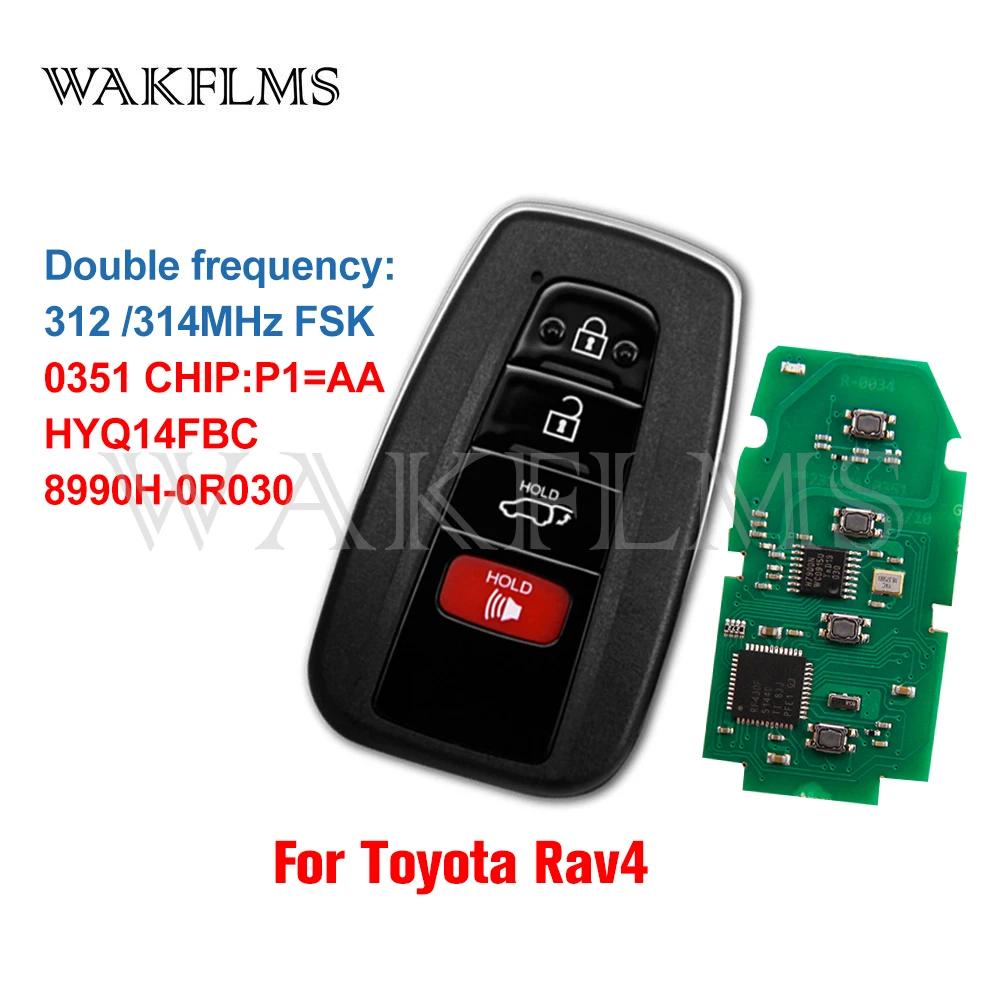 For Toyota RAV4 2019 2020 2021 Smart Car Key 0351 P4=AA 312/314Mhz ...