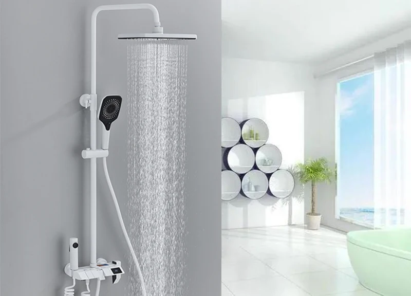 4 Way Mixer Tap Digital Display Shower System Set - FaucetBazaar