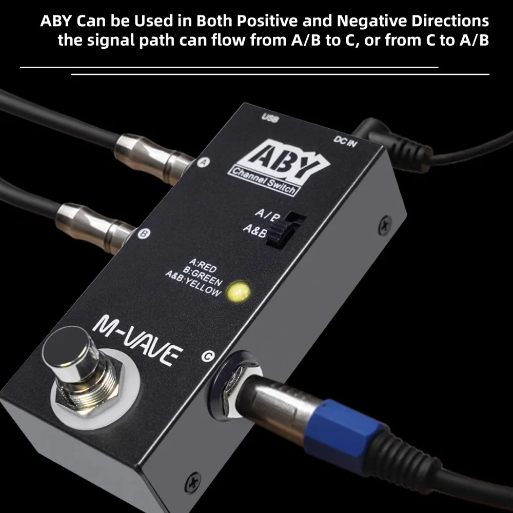 M-VAVE-ABY-Line-Selector-AB-Switch-Mini-Guitar-Effect-Pedal-True-Bypass ...