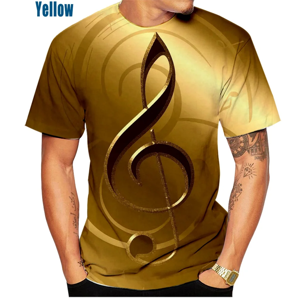 Camiseta-con-estampado-de-notas-musicales-de-Piano-para-hombre-y-mujer ...