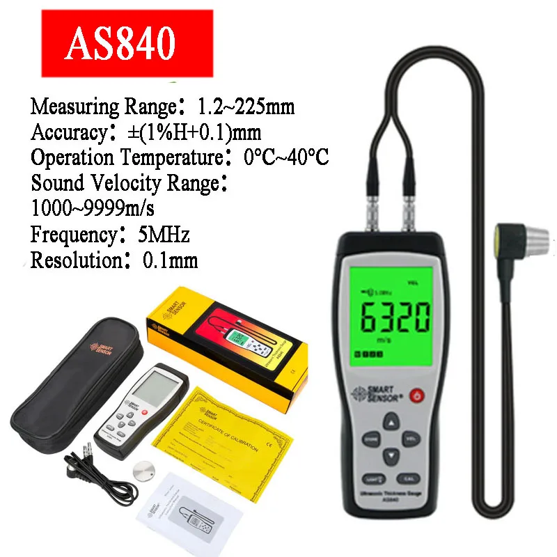 SMART-SENSOR-AS840-Digital-Ultrasonic-Thickness-Gauge-Sound-Velocity ...