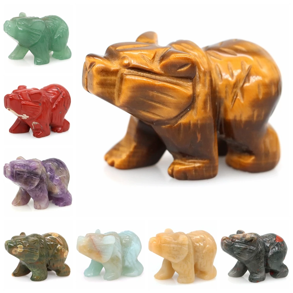 1-5-Hand-Carved-Bear-Statue-Natural-Stone-Quartz-Reiki-Healing-Crystals ...