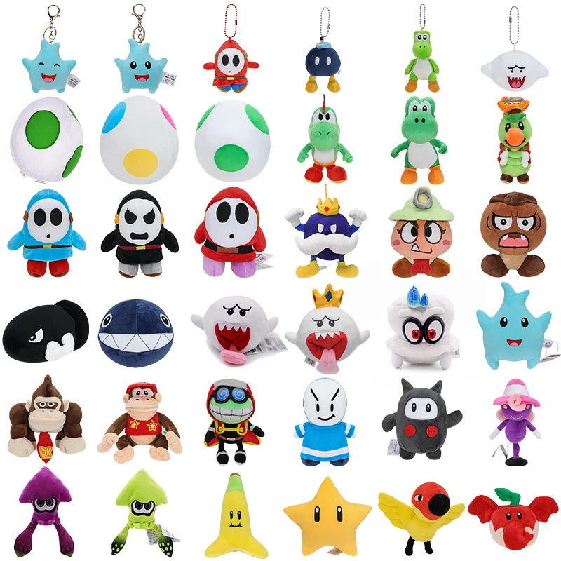 Mario-Plush-Boo-Yoshi-Shy-Guy-Diddy-Kong-Cappy-Super-Star-Blooper ...