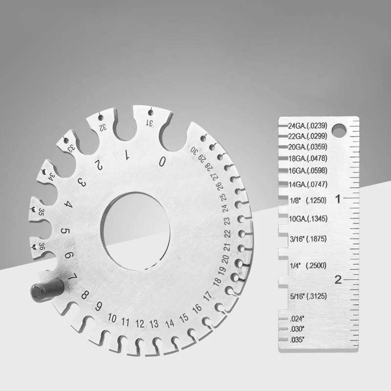 0 36 Round AWG SWG Wire Gauge Thickness Ruler Gauge Diameter Stainless