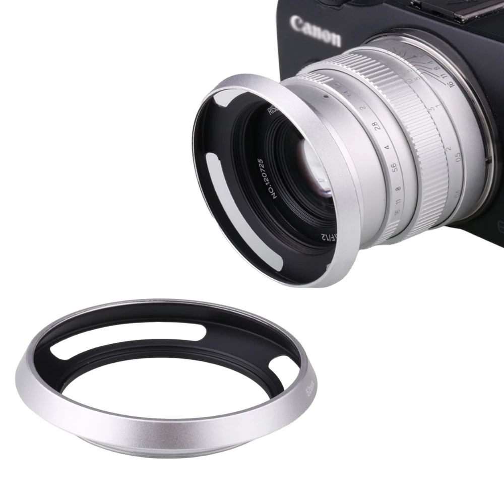 Silver-39-43-46-49-52mm-Ultrathin-Camera-Lens-Hood-Metal-Vented-Screw ...