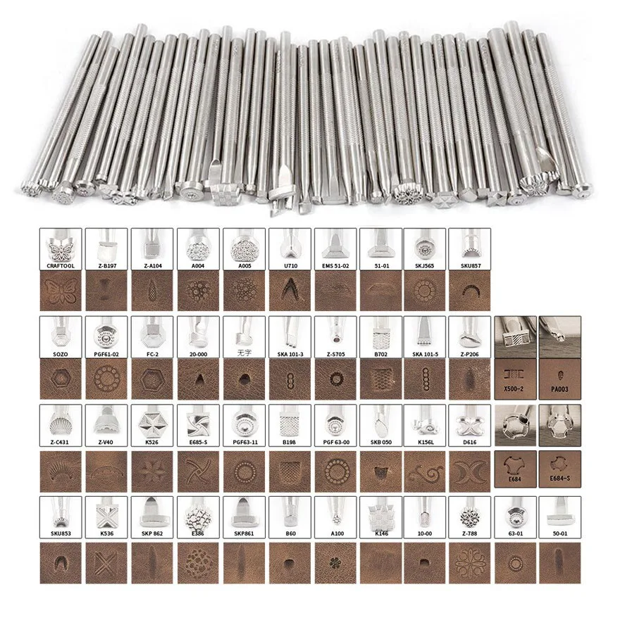 Leather-Stamping-Kit-Metal-Punch-Tool-Embossing-Pattern-DIY-Leather ...