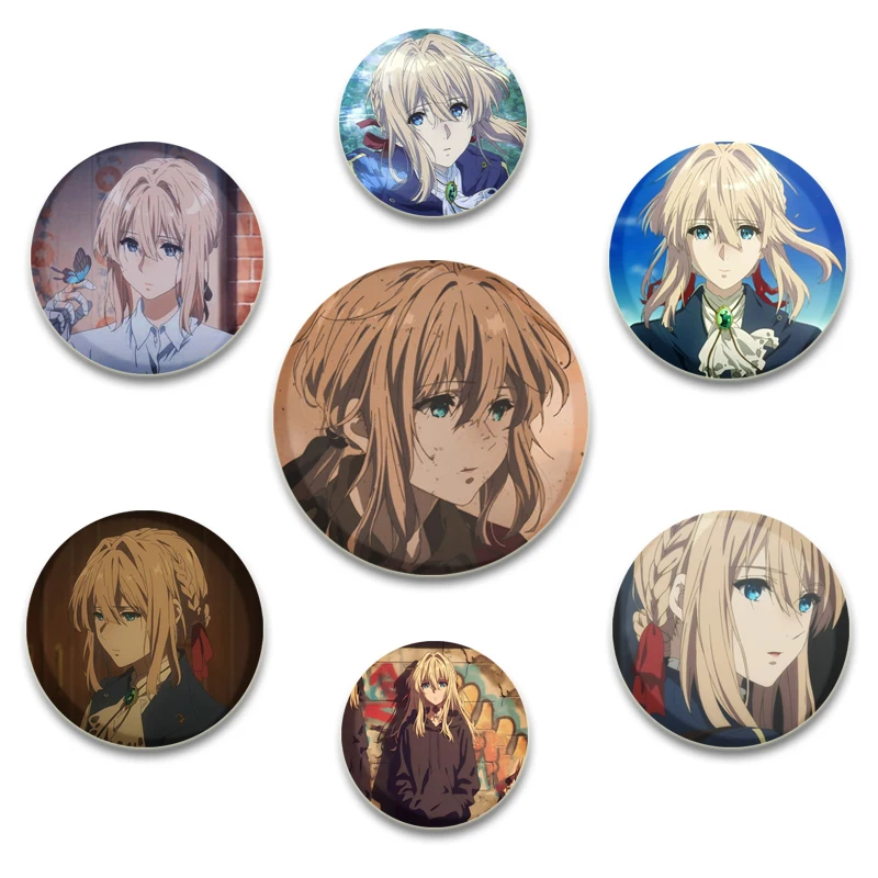 32/44/58MM Anime Cartoon Character Violet Evergarden Enamel Pin Badges ...