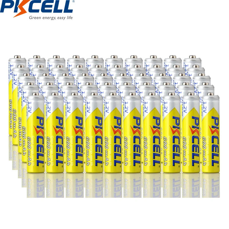 50Pcs PKCELL AAA Battery 1.2V Ni-MH 3A Rechargeable Batteries NIMH AAA ...
