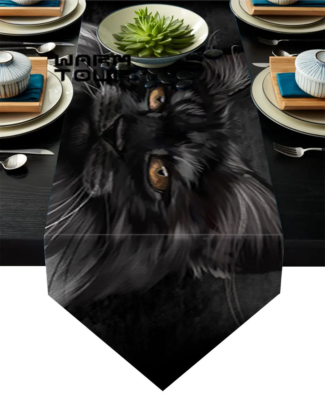 Cat Black Table Runner Flag Home Party Decorative Cover Set - AliExpress