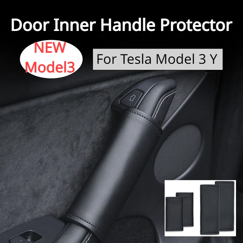 Door-Inner-Handle-Protector-Cover-for-Tesla-Model-3-Y-Leather-Door ...