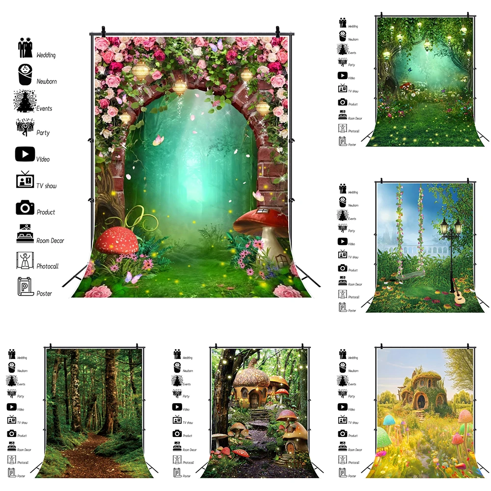 Enchanted-Garden-Background-Mushroom-Fantasy-Wonderland-Butterfly ...