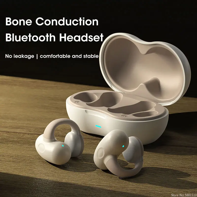 True-Bone-Conduction-Bluetooth-5-3-Earphones-Ear-Clip-Earring-Wireless ...