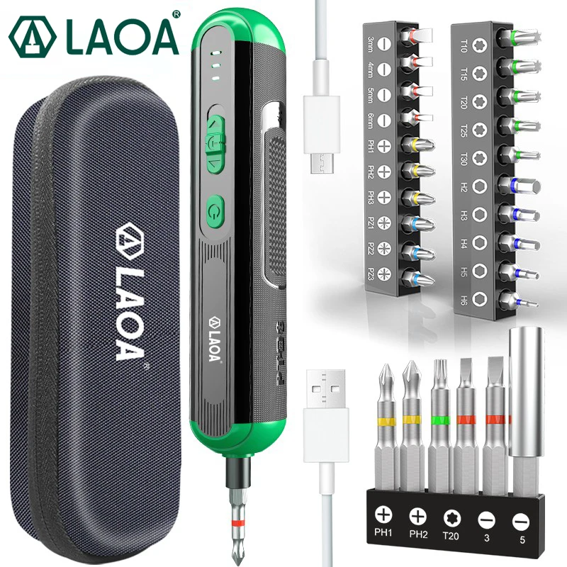 LAOA-Mini-Electrical-Screwdriver-Set-4V-Lithium-ion-Battery-Multi ...