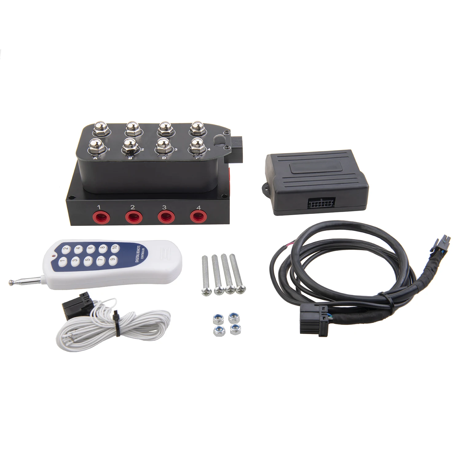 One Key Lift Air Ride Suspension Kit 12v 8 Valves Solenoid Manifold ...