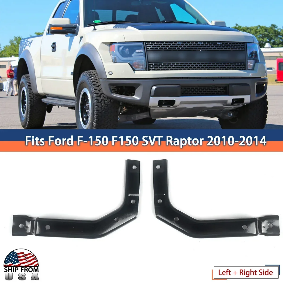 For-2010-2014-Ford-F150-SVT-Raptor-Front-Outer-Bumper-Bracket-Left ...