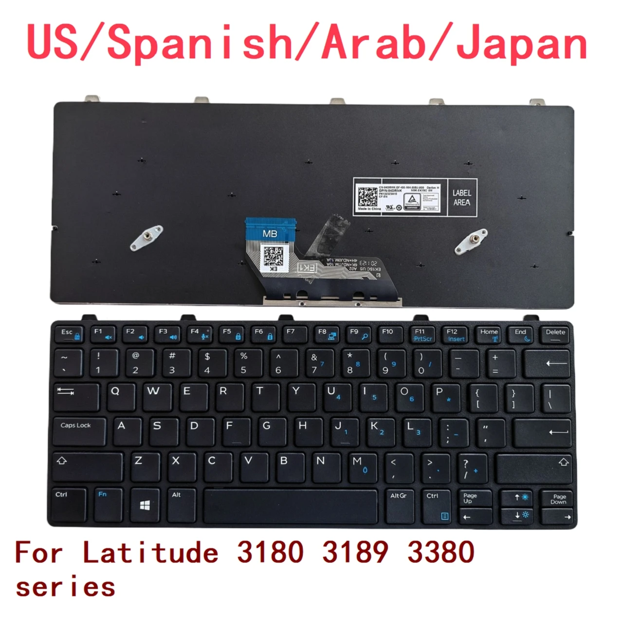New-US-Spanish-Arab-Japan-Laptop-Keyboard-For-Dell-Latitude-3180-3189 ...