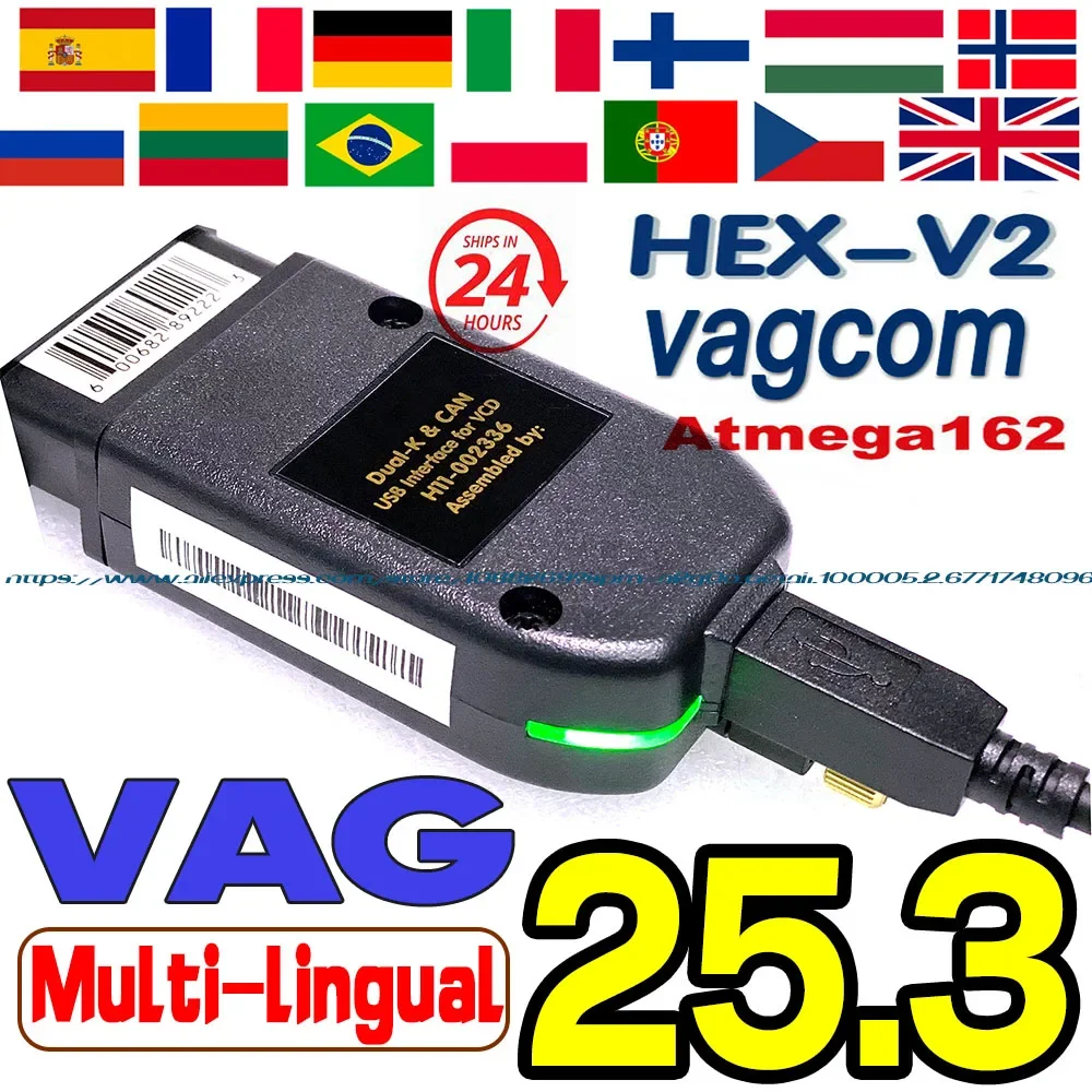 2026 VCDS HEX V2 Interface VAG COM Update V25.3.2FOR VW For AUDI Skoda ...