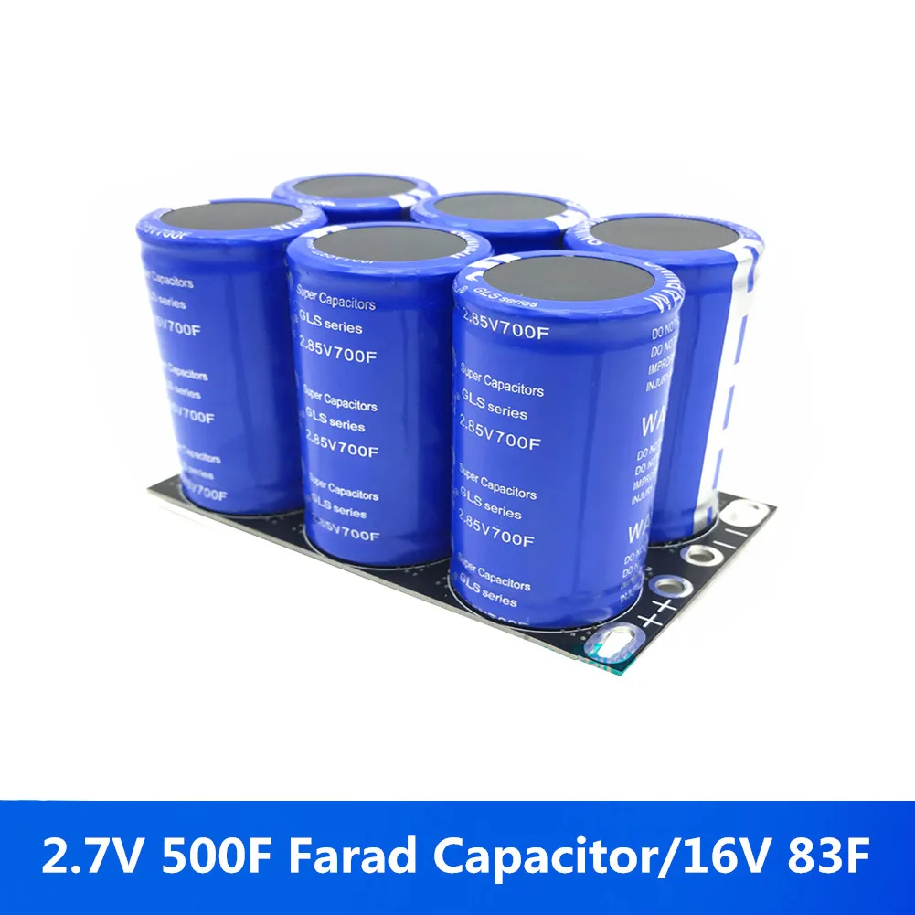 6PCS-1Set-2-7V-500F-Double-Row-Farad-Capacitor-Super-Capacitor-16V-83F ...