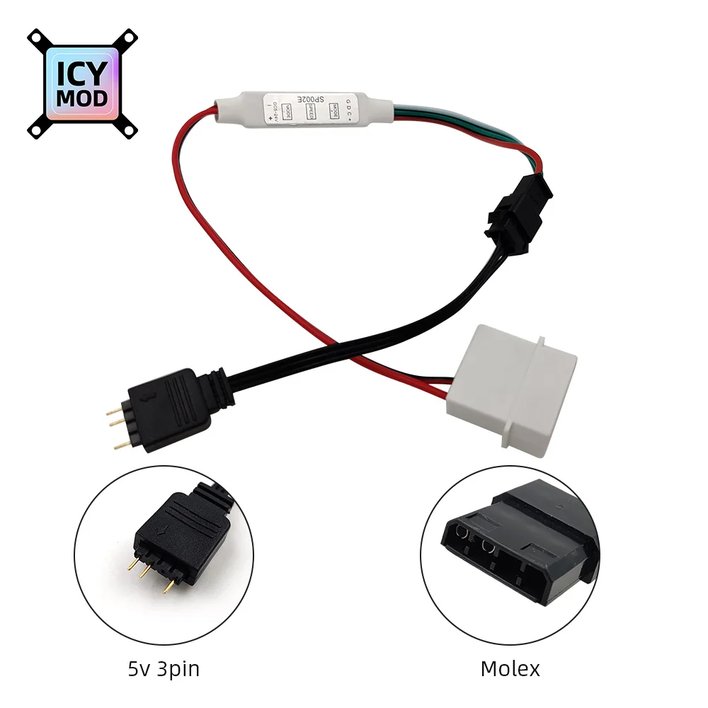 RGB Lighting Manual Controller 5V3PIN To Molex Power Supply SATA ...