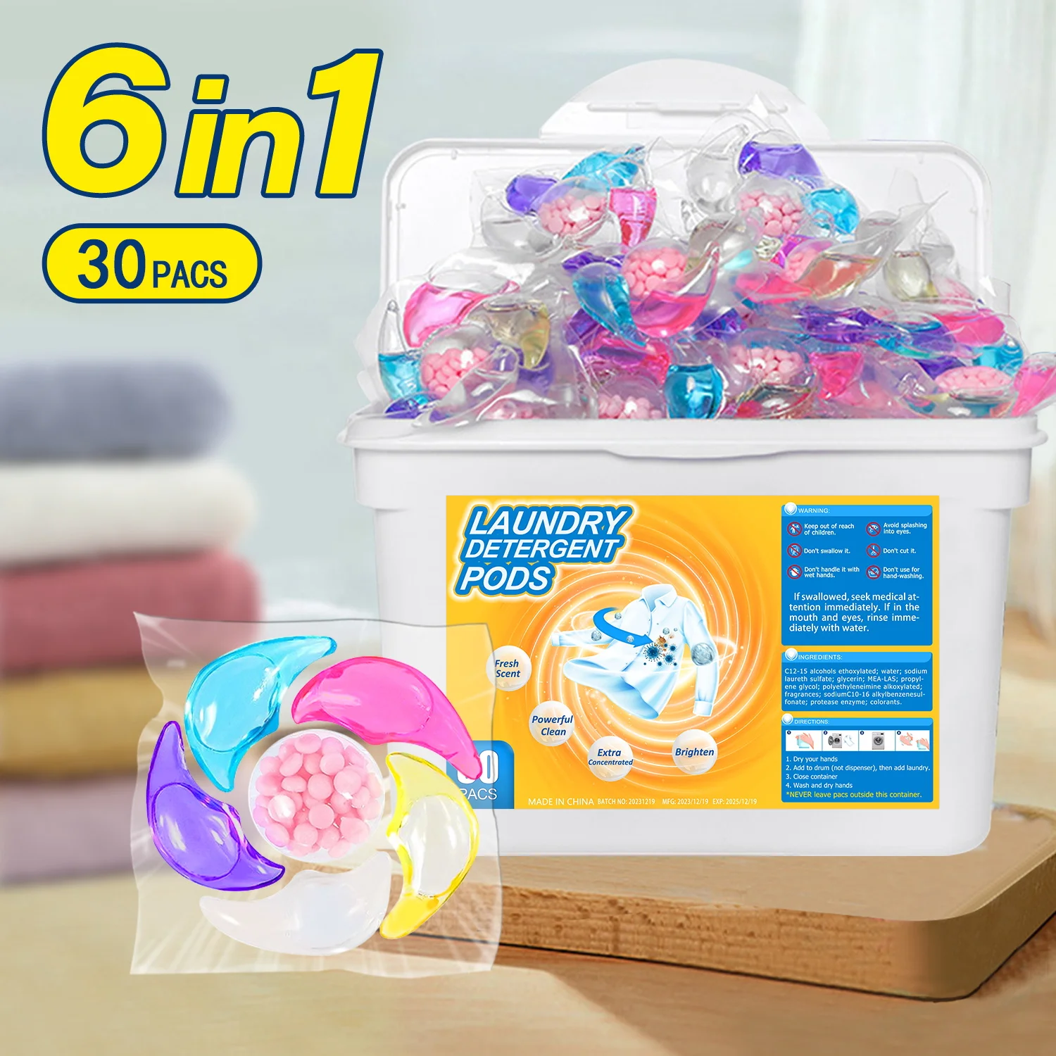 30PCS-6-in-1-Laundry-Beads-Concentrated-Laundry-Gel-Beads-Clothing ...