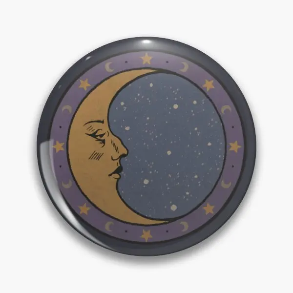 Whimsigoth Crescent Moon Soft Button Pin Decor Creative Clothes Brooch ...