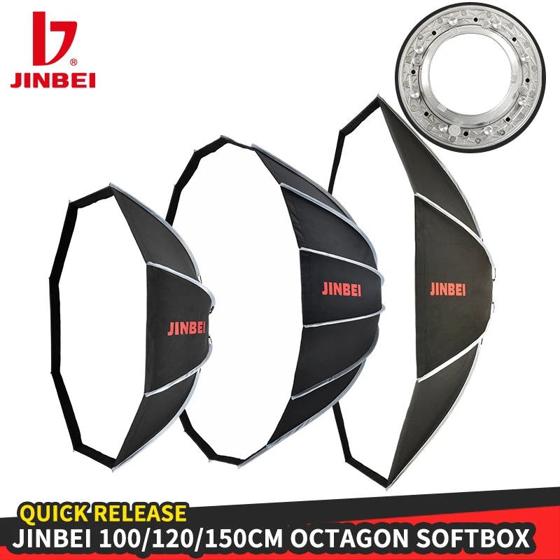 Jinbei 100/120/150cm Octagon Softbox Honeycomb Grid Quick Open Light Diffuser Photography ...