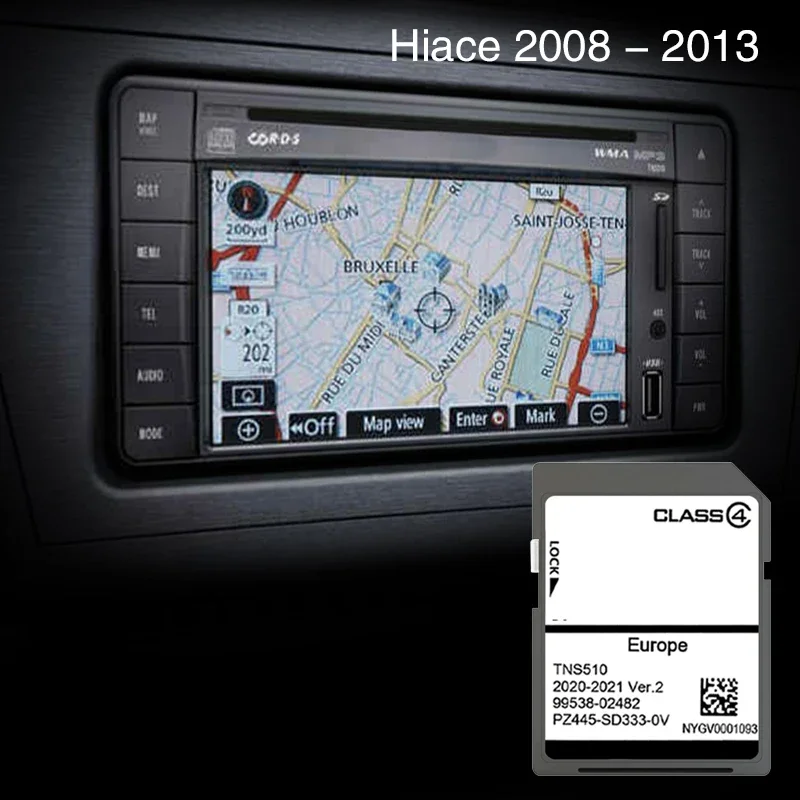 TNS510-V2-para-Toyota-Hiace-de-2008-a-2013-cubierta-mapa-de-seguimiento-Danemark-Francia ...