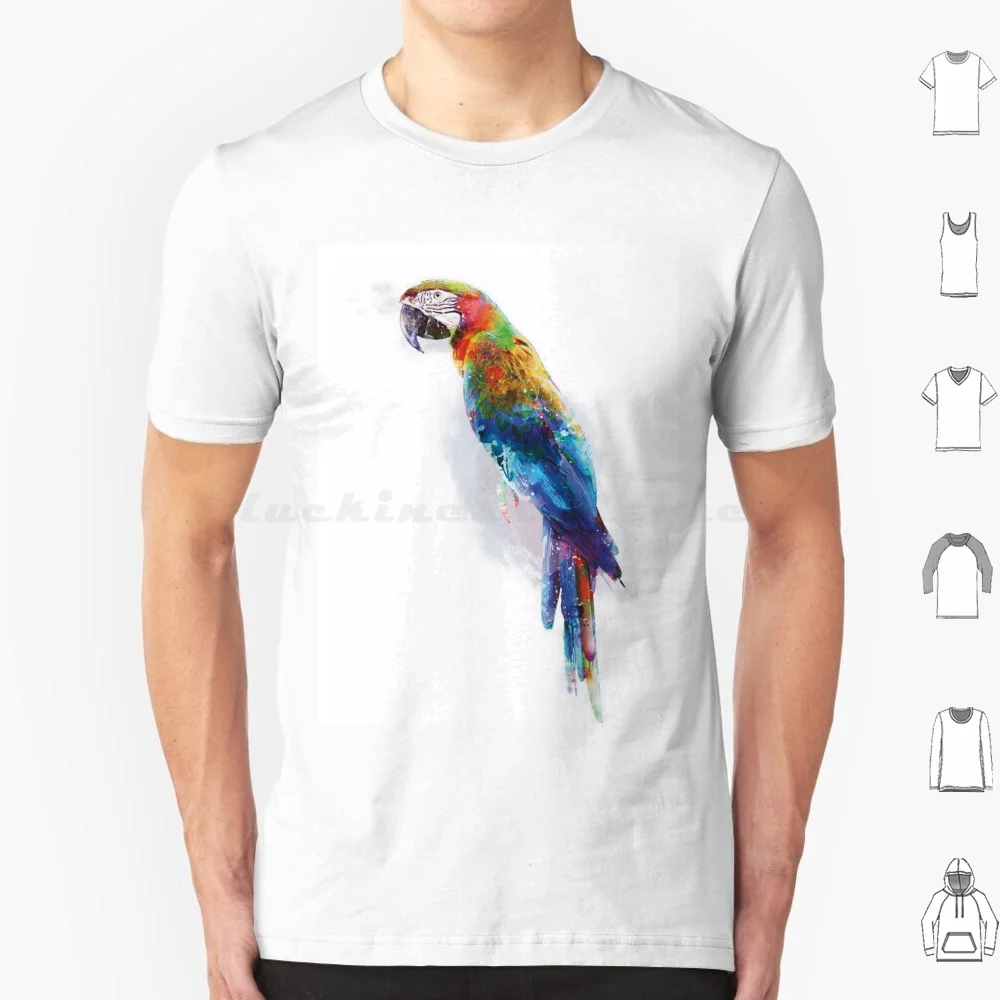 Watercolour-Macaw-Parrot-Painting-Parrot-Bird-Watercolor-Art-T-Shirt ...