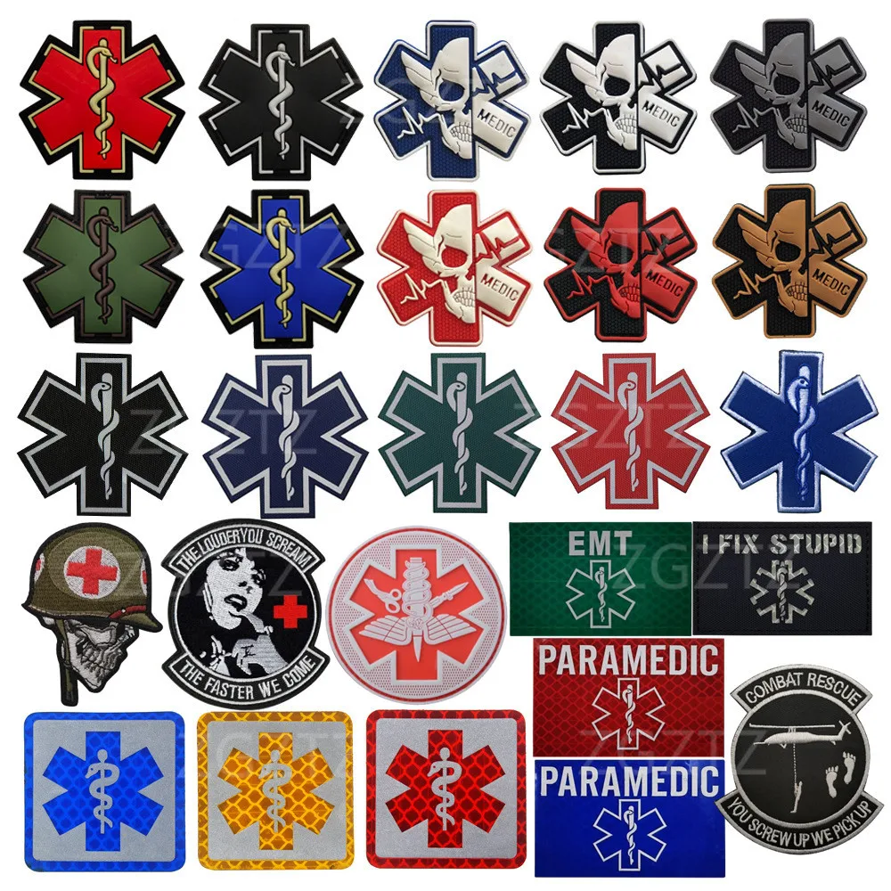 3D-PVC-Medical-PARAMEDIC-MED-Patches-IR-Infrared-Tactical-Military-MEDIC-Rescue-Combat-Rubber ...