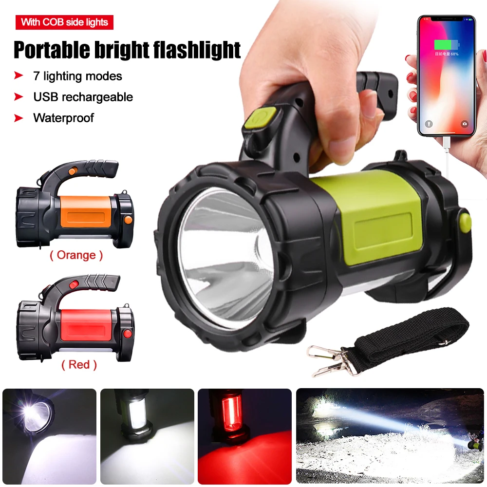 Portable-Powerful-Spotlight-High-beam-Searchlight-Flashlight-Large ...