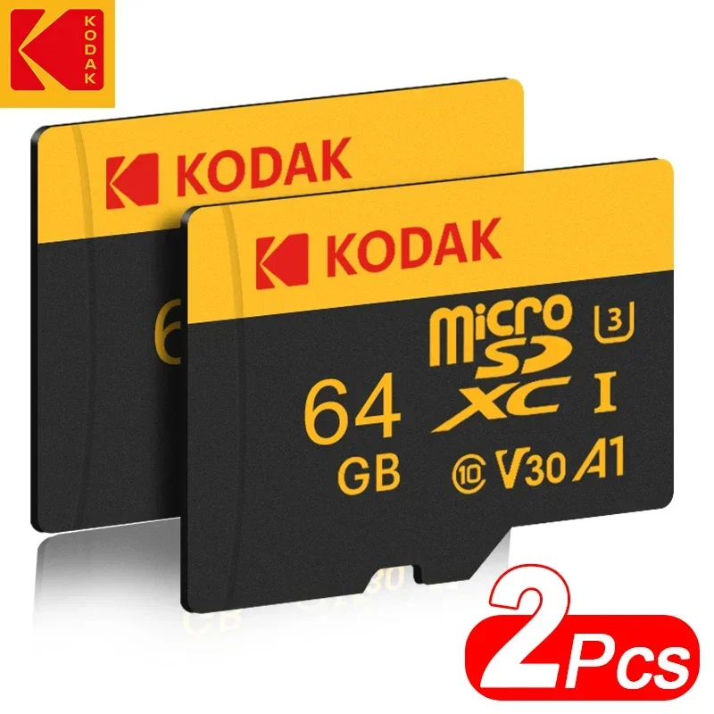 2Pcs-Kodak-Original-Micro-TF-SD-Cards-64GB-U3-V30-Flash-Card-4K-Full-HD ...