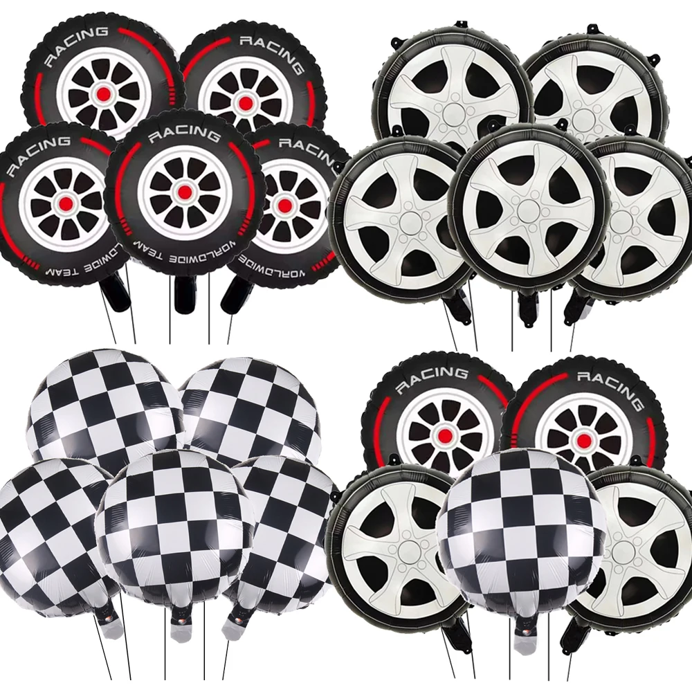 Racing-Car-18in-Foil-Ballon-Party-Supplies-Black-White-Checkered-Car ...