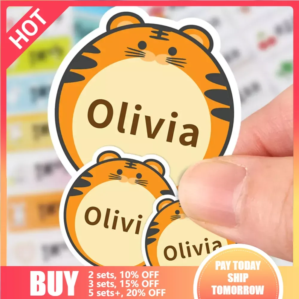 3size-Custom-Personal-Kawaii-Name-Sticker-Waterproof-Children-First ...