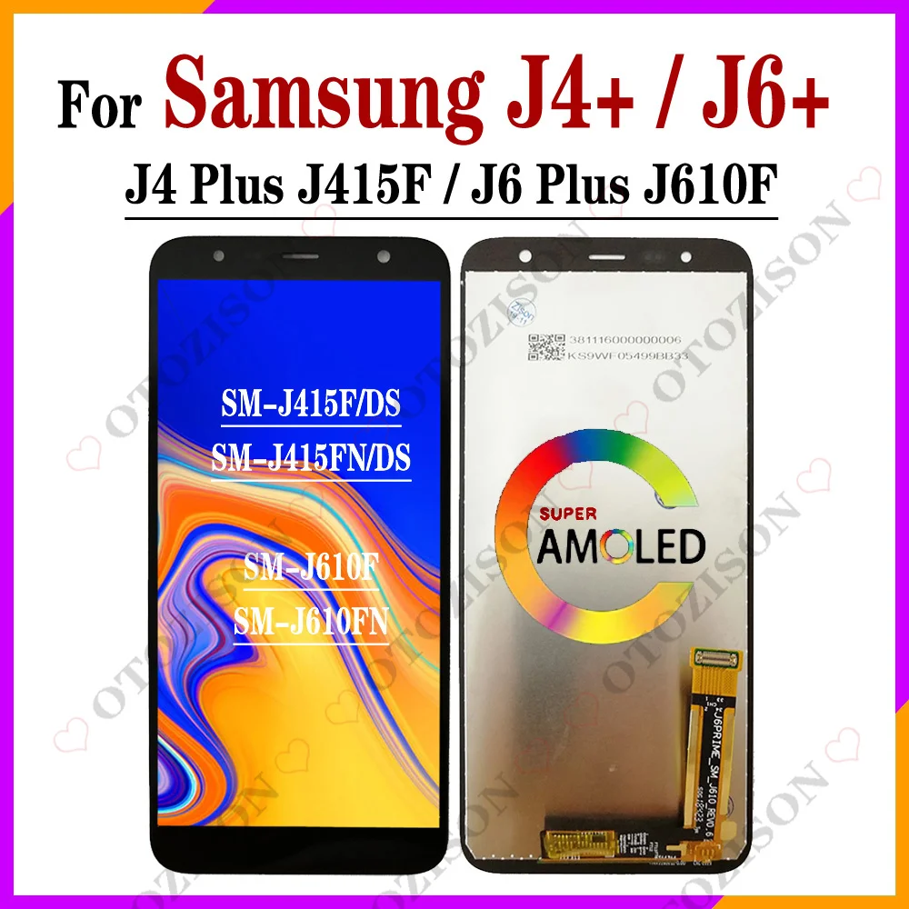 AMOLED For Samsung Galaxy J6+ LCD Screen J6 Plus LCD J610FN LCD Display ...