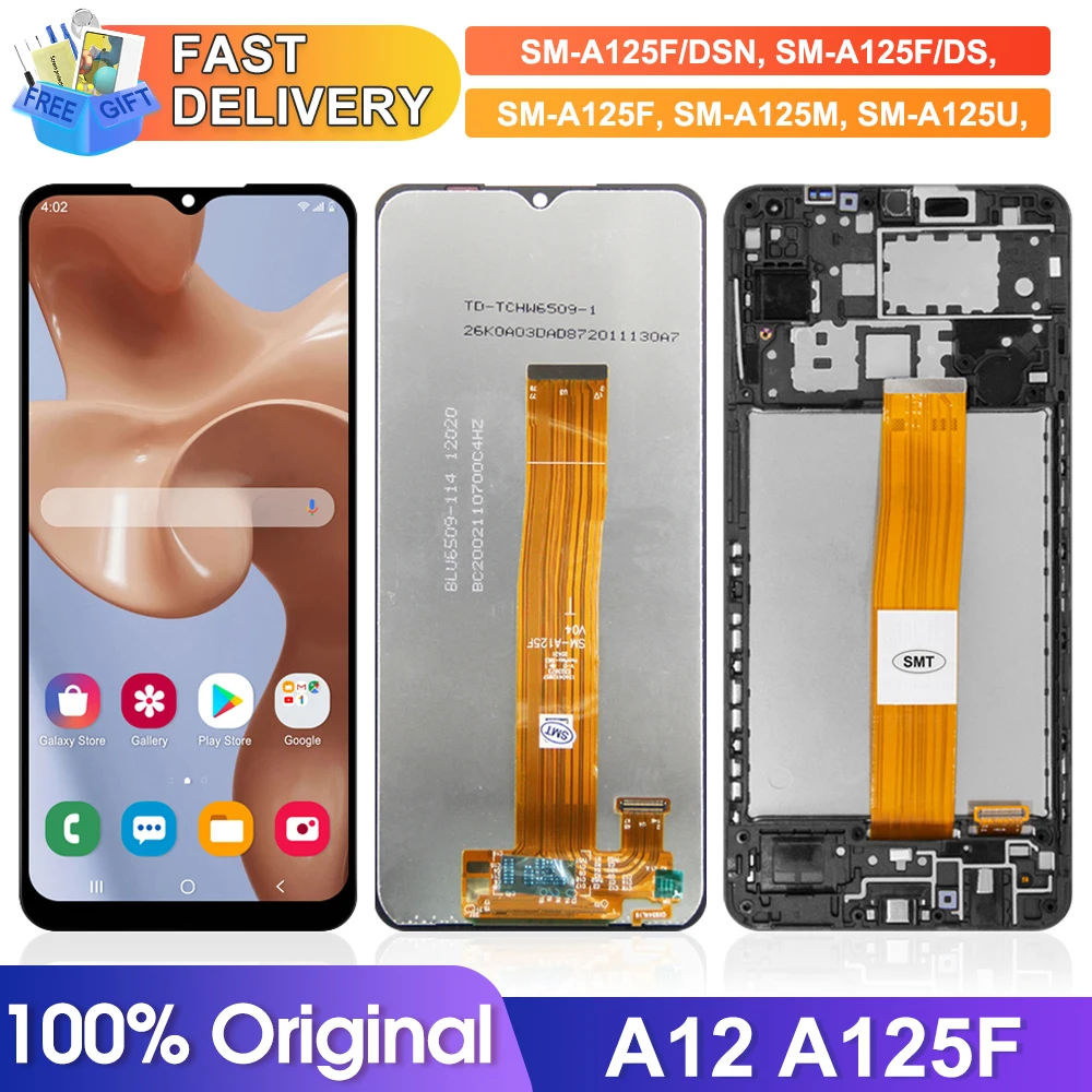 Super amoled a12 tela de exibição, para samsung galaxy a12 a125 a125f ...