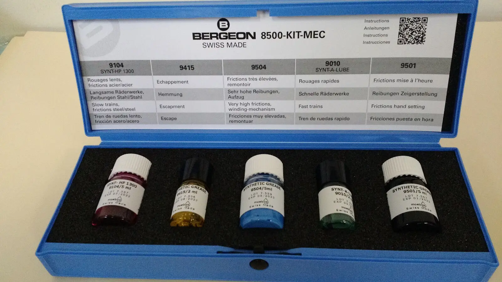 BERGEON 8500-KIT-MEC Watch Lubricating Oil Set Quartz Watch Oil ...