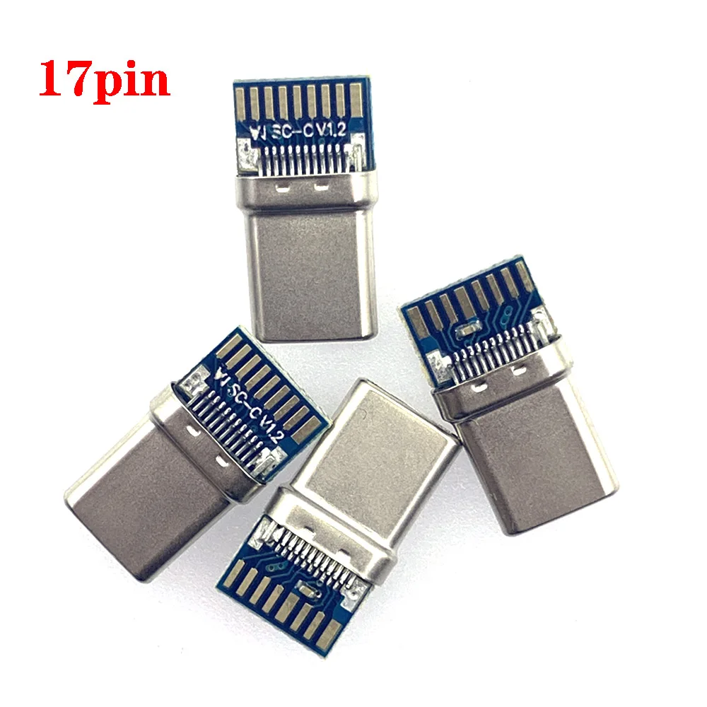 18Pin-Type-C-Connector-Male-Female-USB-Welding-Wire-Splint-Waterproof ...