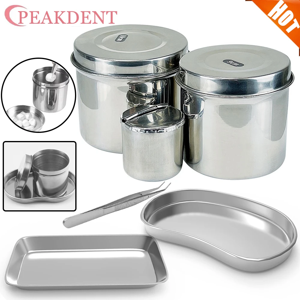 Stainless-Steel-Kidney-Shaped-Sterilized-Tray-Tweezers-Jar-Pot ...