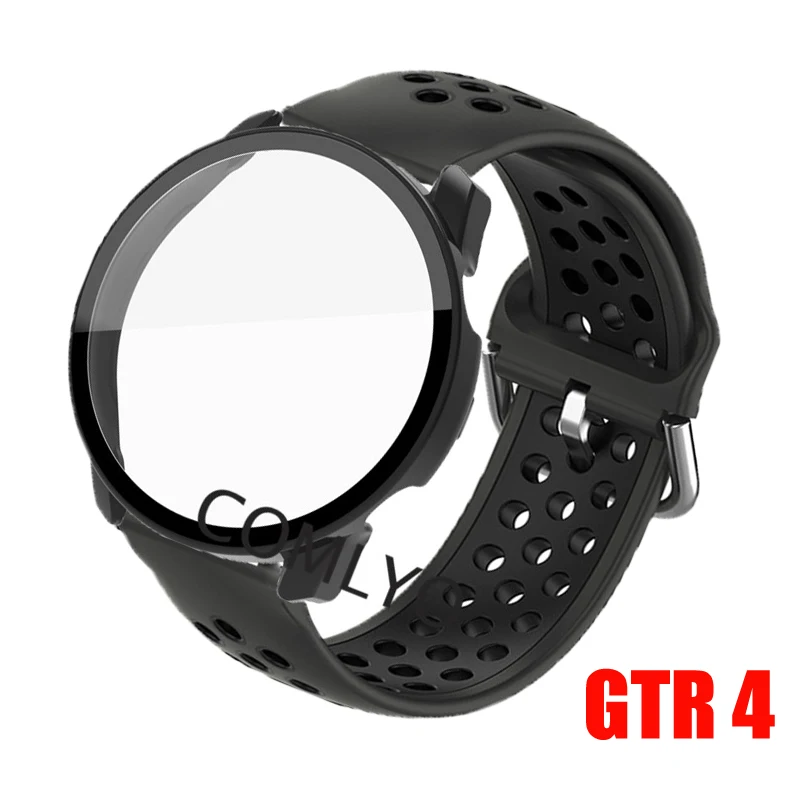 For-Amazfit-GTR-4-Case-PC-Tempered-Glass-Screen-Protector-Full-Cover ...