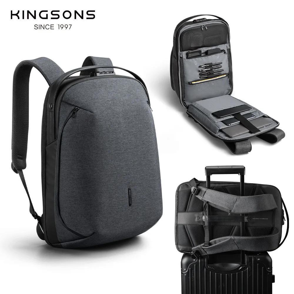 Kingsons Anti-theft Swipe Backpack For Men 15.6 inch Laptop With TSA ...