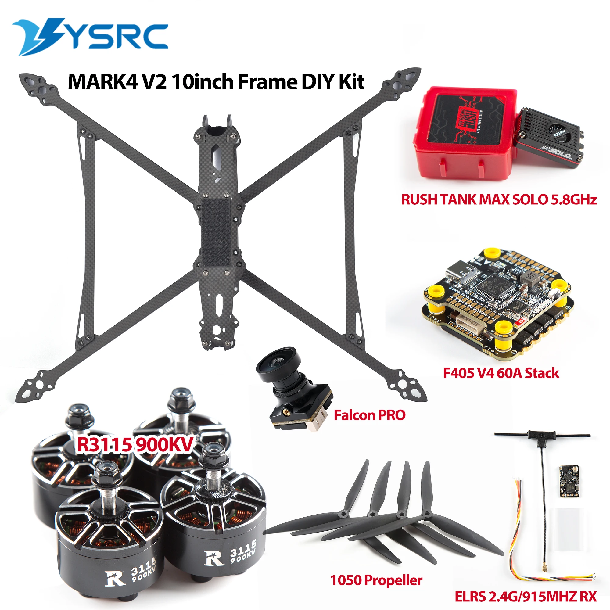 Mark4 10inch 427mm FPV Wheelbase Carbon Fiber Frame DIY Kit F405 V4 FC ...
