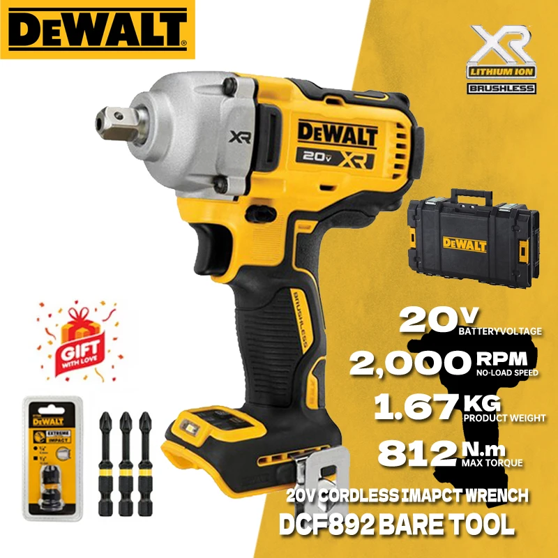 DEWALT-20V-Impact-Wrench-With-Detent-Pin-Anvil-DCF892B-Power-Tool ...