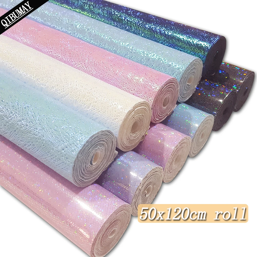 QIBU-50x120cm-Laser-Smooth-Faux-Leather-Roll-Vinyl-Fabric-By-Yard ...