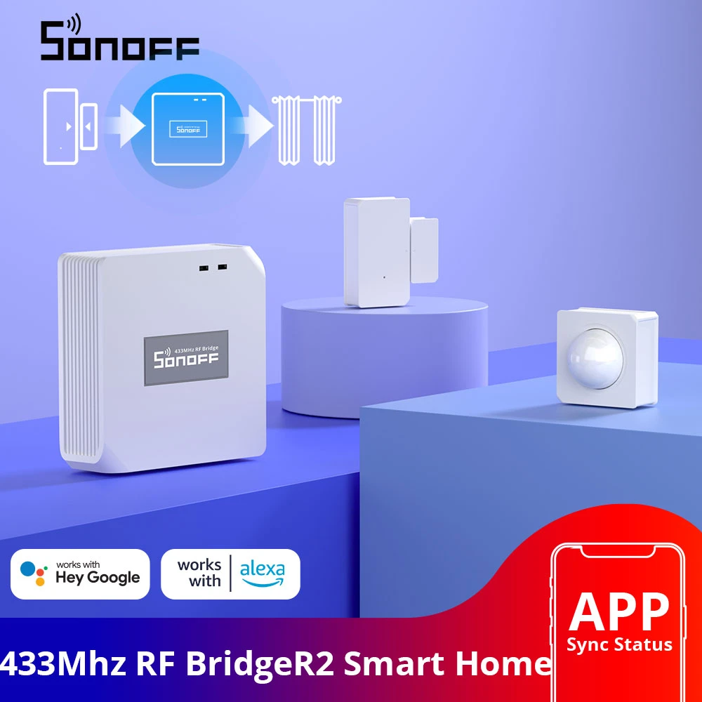 Sonoff RF Bridge 433MHZ Wifi Wireless Signal Converter PIR3 Sensor/ DW2 ...