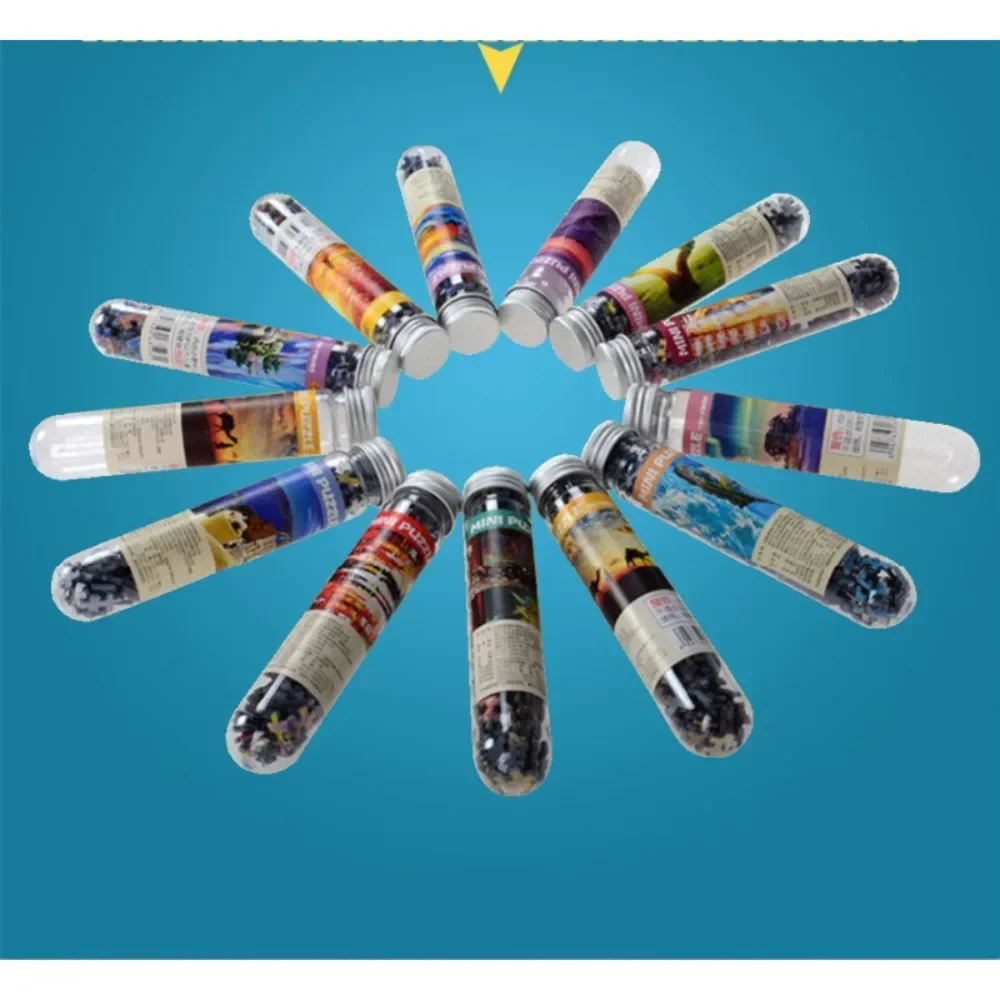150-Mini-Test-Tube-Puzzle-Decompression-Cartoon-Puzzle-Pieces-Gift ...