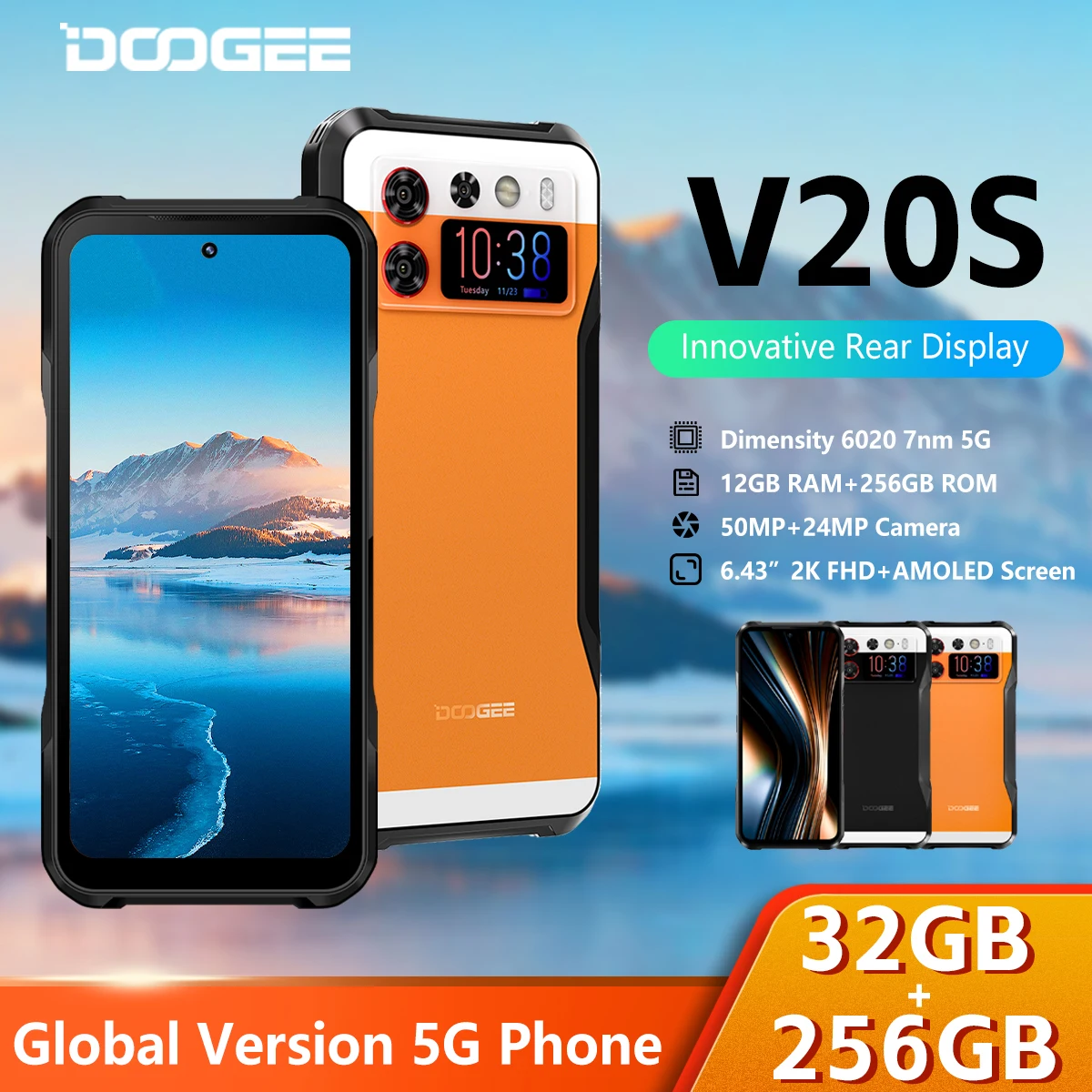 DOOGEE V20S 5G Rugged Smrtphone Unlocked 2024,32GB 256GB(TF, 57% OFF