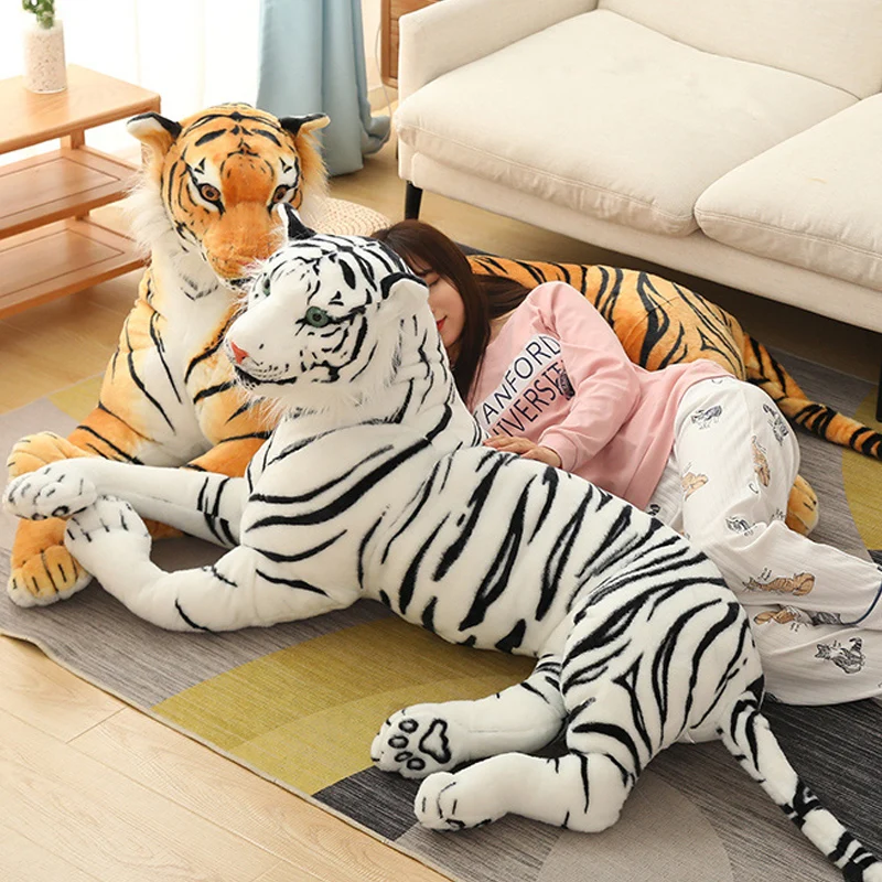 30-90cm Giant Simulation Tiger Collie Dog Peluche Toys Cute Real Life ...