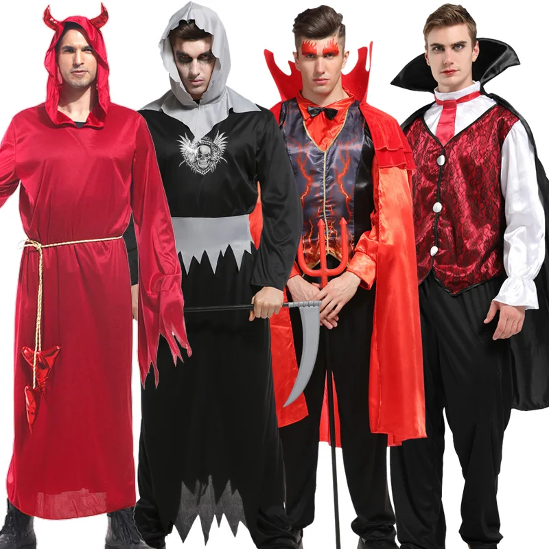 Halloween Male Vampire Cosplay Costume with Shirt/ Pants/ Vest/ Cloak ...